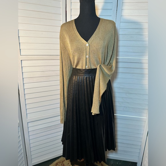 Skirts | Euc Plus Size Vegan Leather Pleated Skirt 2x | Poshmark